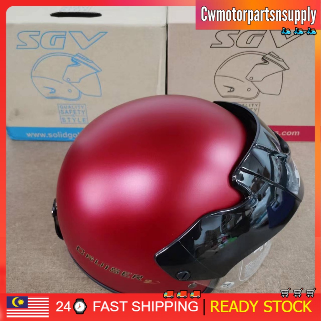 ORIGINAL SGV CRUISER HELMET CRUISER SGV VISOR SMOKE VISOR PELANGI RED ...