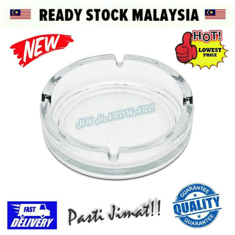 10.5cm Crystal Glass Ashtray / Kristal Asbak Kaca / Cigarette Smoking ...