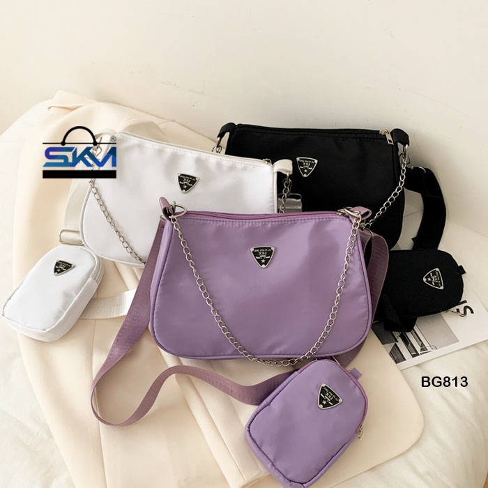 SKM (2in1) Simple Casual Female Student Bag Shoulder Bags with 2 Strap ...