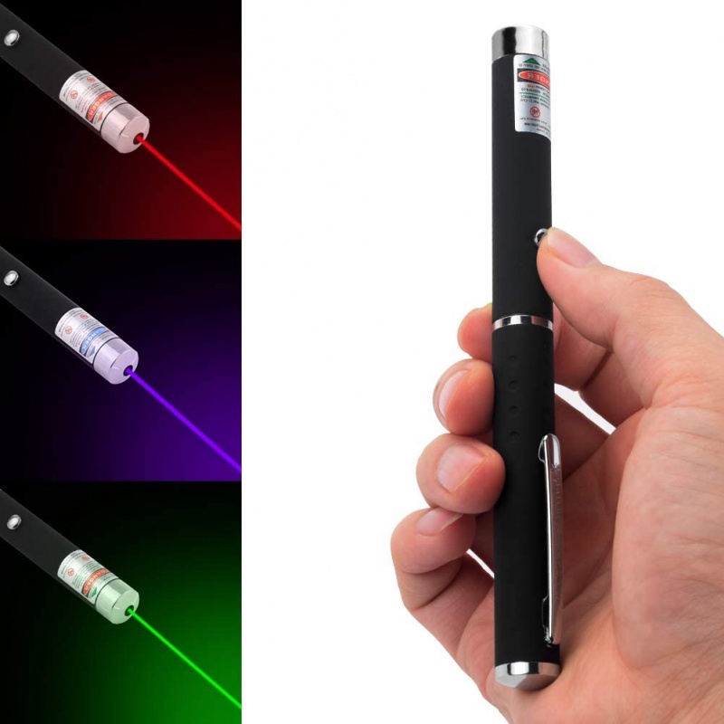 5MW 650nm Green Laser Pen Black Strong Visible Light Beam Laser point 3 ...