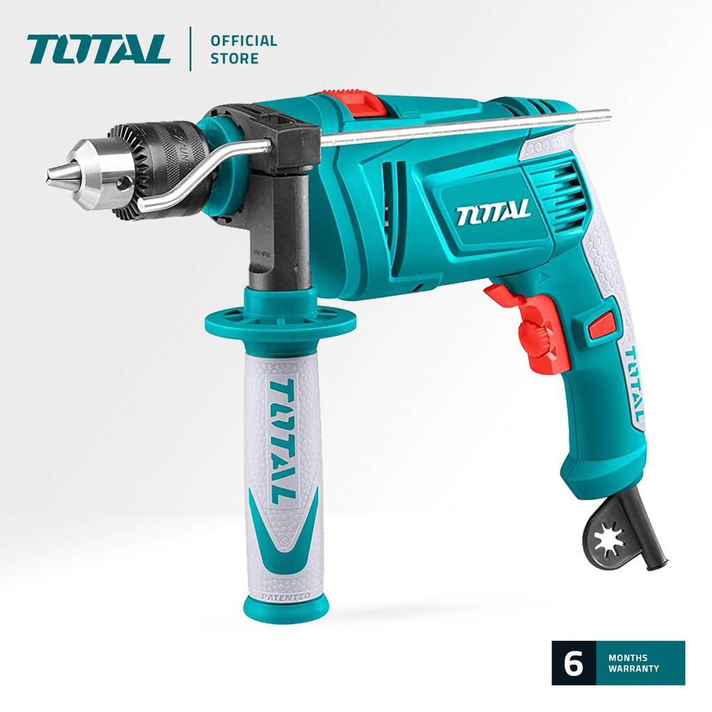 TOTAL Impact Drill + Depth Gauge + Chuck Key (850W/Keyed Chuck Size 1 ...