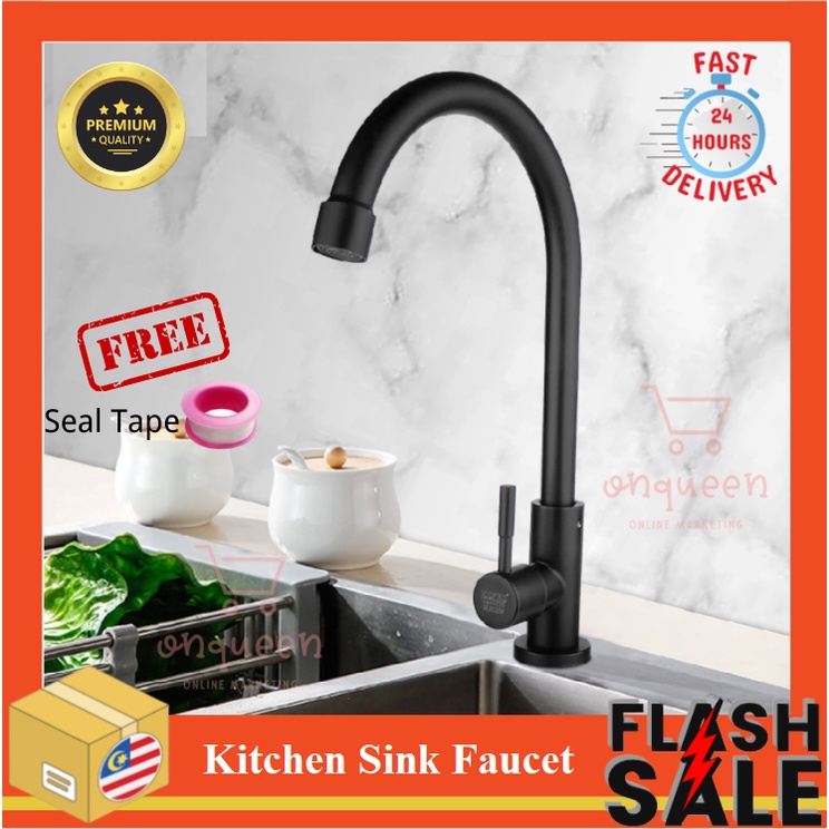 SUS304 Stainless Steel Flexible Hose Single Tap Wall Faucet Kitchen ...