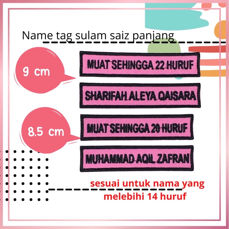 NAME TAG SULAM SAIZ PANJANG | Shopee Malaysia