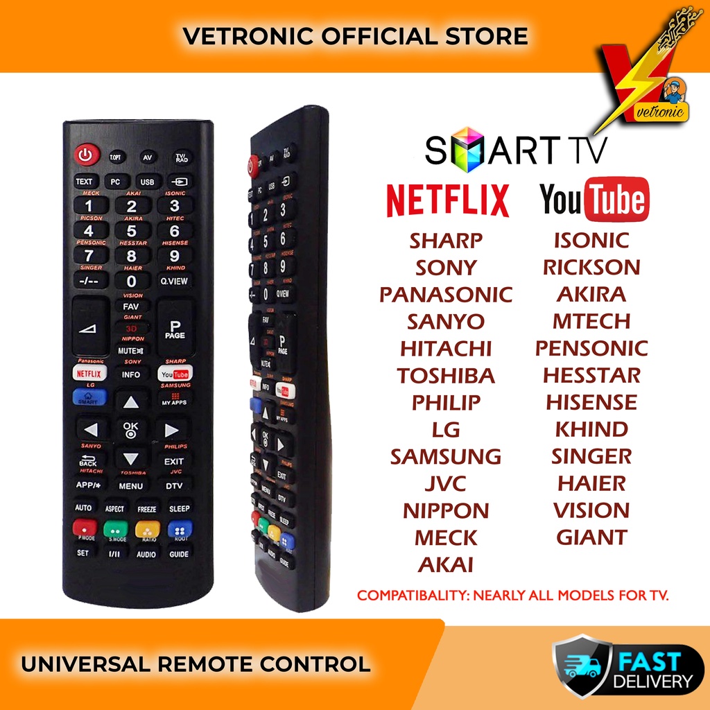 READYSTOCK UNIVERSAL LCD LED TV Remote Control RM-L1376M/L1376M PLUS 2 ...