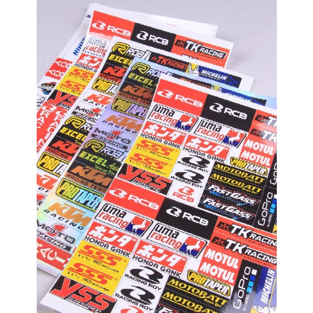 Sticker pack racing sponsor rcb, sss, brt, honda gank, racing start ...