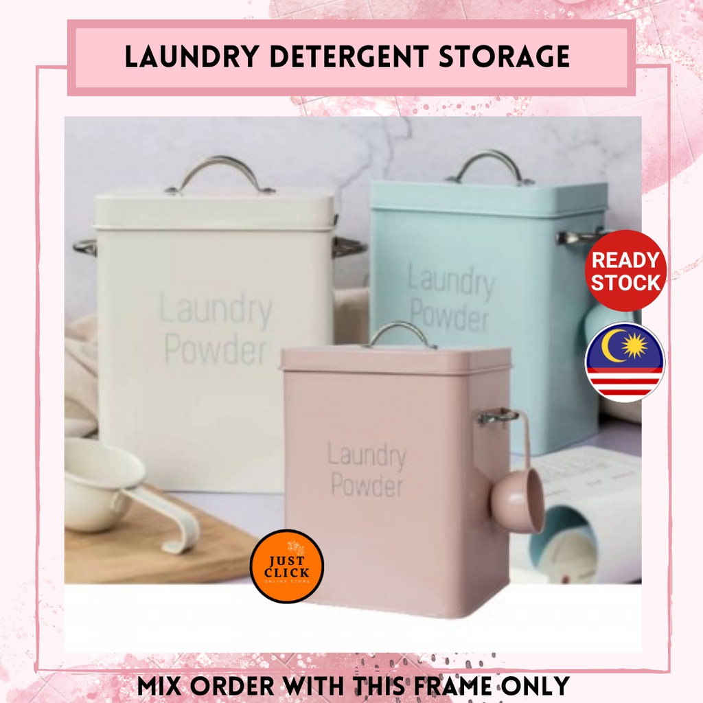 Detergent Powder Canister Laundry Powder Tin Storage Detergent Tin ...