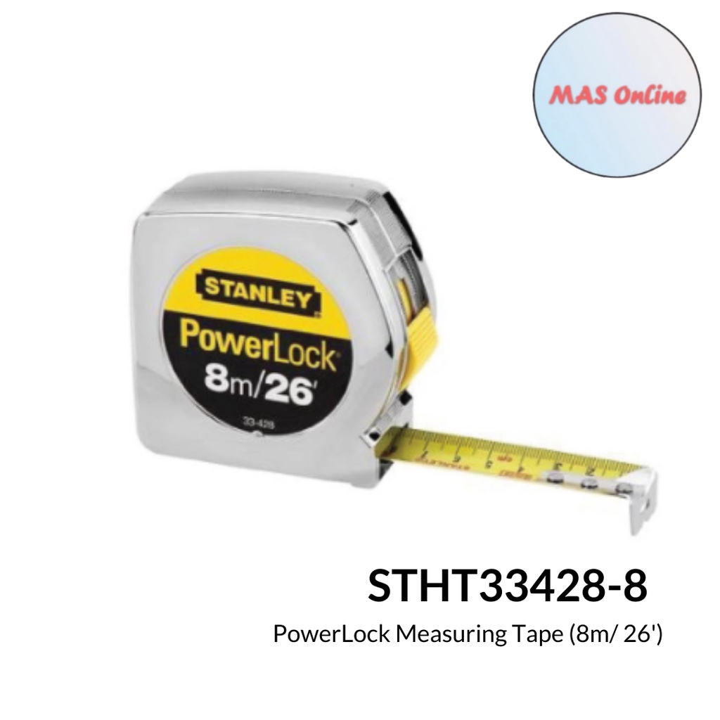 Stanley Power Lock STHT33428-8 Measurement Tape / Measuring Tape 8m ...