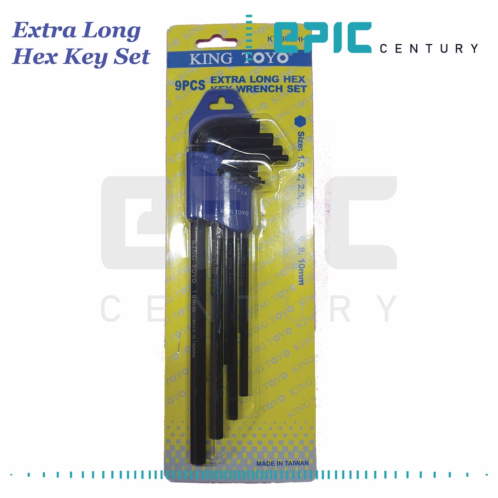 King Toyo 9 Pcs Extra Long Hex Key Wrench Set (Allen Key) | Shopee Malaysia