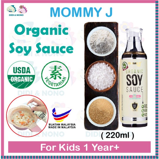 MommyJ Organic Soy Sauce 220ml Sos Soya Bayi (For Kids 1 Year+ ...