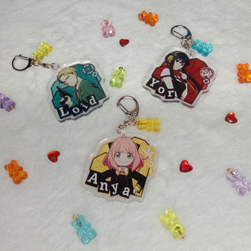 Anime Spyxfamily spy x family Acrylic Keychain pendant with gummy bear ...