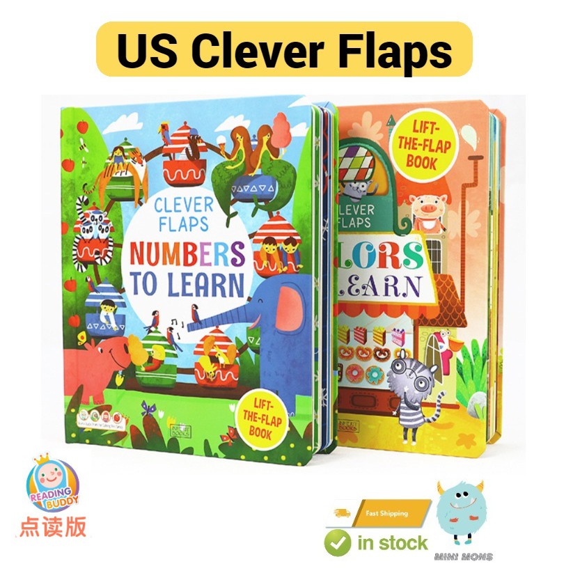 US Clever Flaps Lift-the-Flap Board Book Hardcover Learn Colors Numbers ...