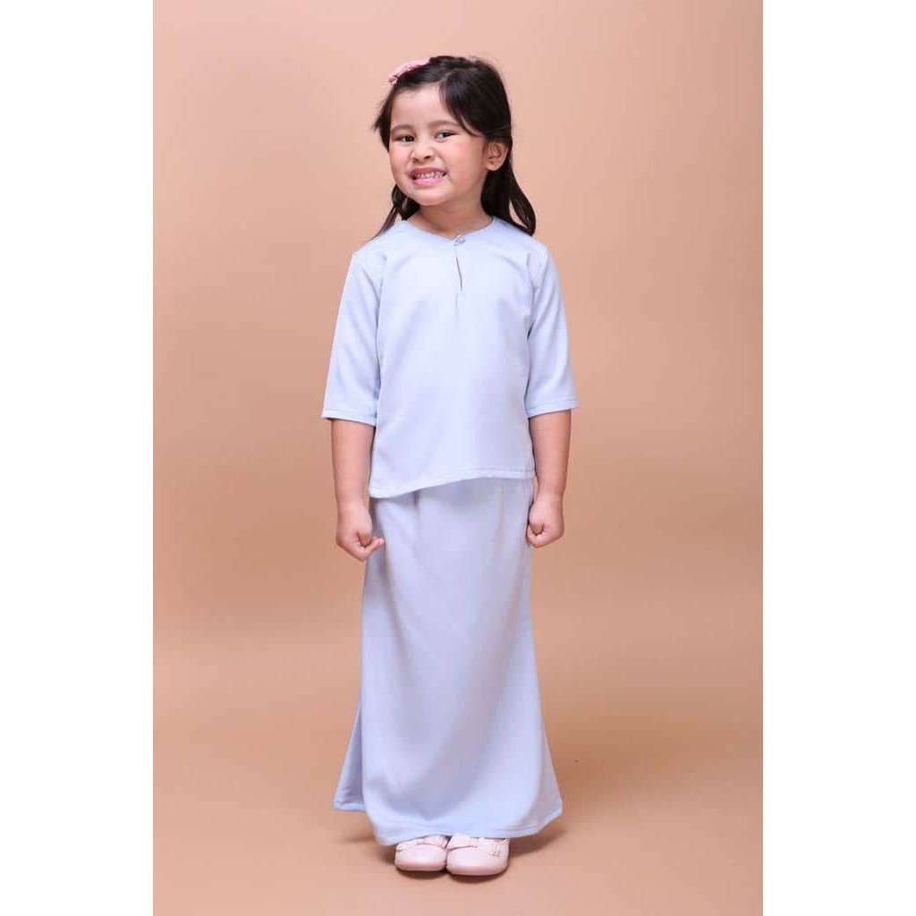 Baju Kurung Raya 2021 Kanak-Kanak - Pastel Blue Jane Crepe Budak Kids ...