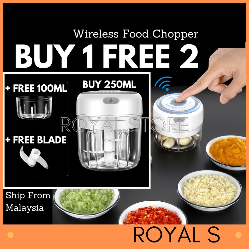Garlic Chopper Electric Mini Food Processor Ginger Mincer Meat Grinder ...