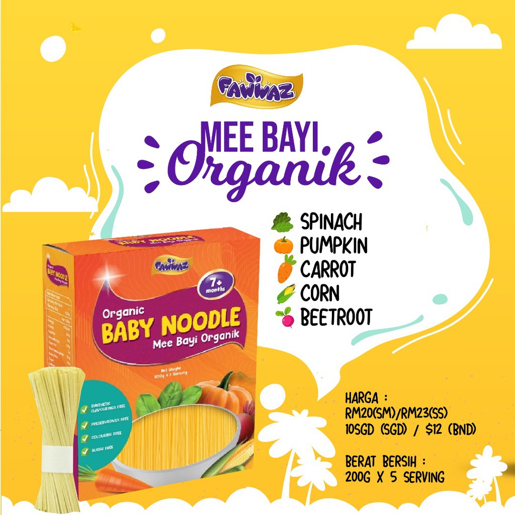FAWWAZ] BABY NOODLE 🔥MEE ORGANIK MALAYSIA🔥 | Shopee Malaysia