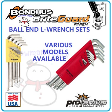 BALL END CHROME ALLEN KEY SET BRITEGUARD FINISH L WRENCH SET BONDHUS ...