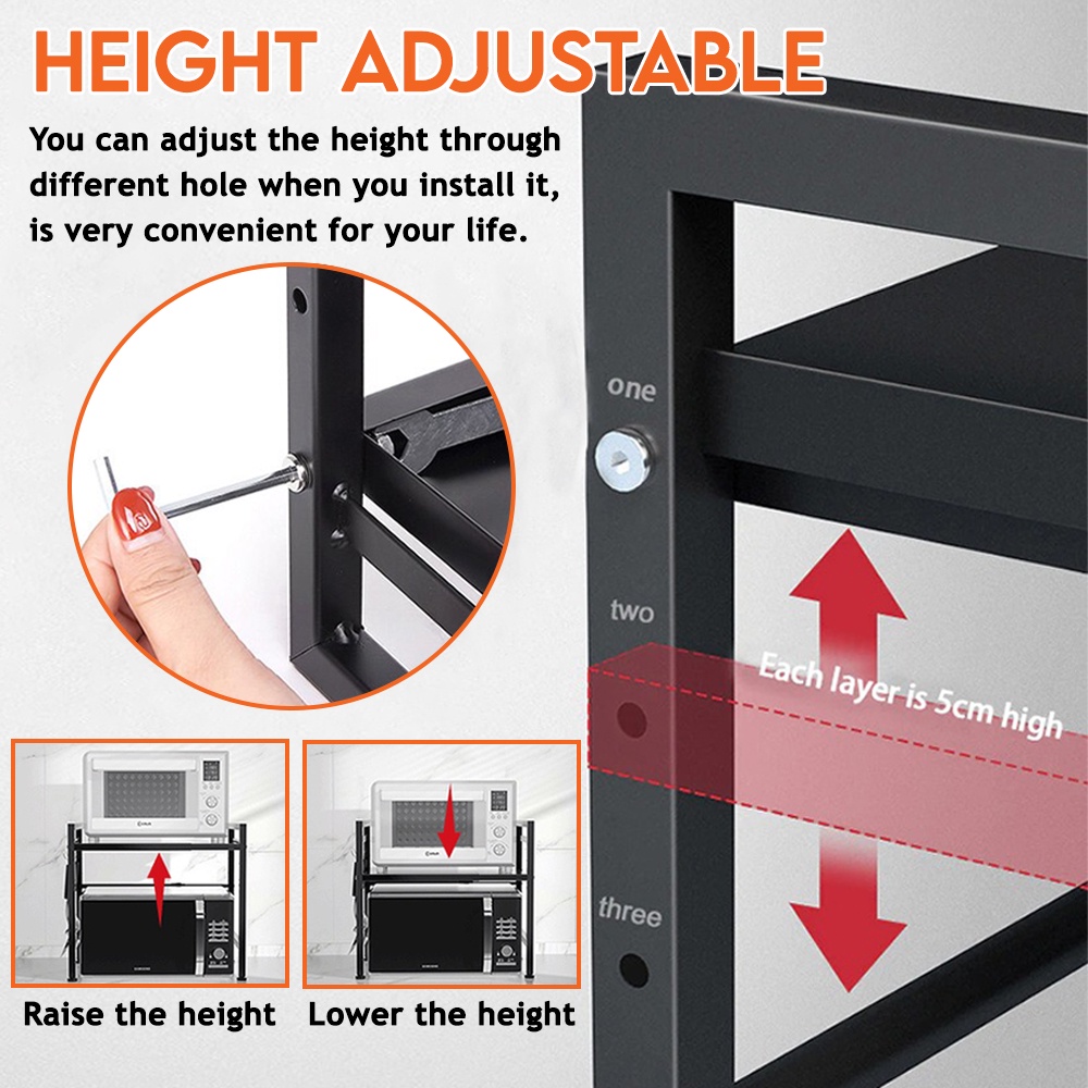 Innohut Adjustable Metal Rack Microwave Storage Rack Oven Organizer ...