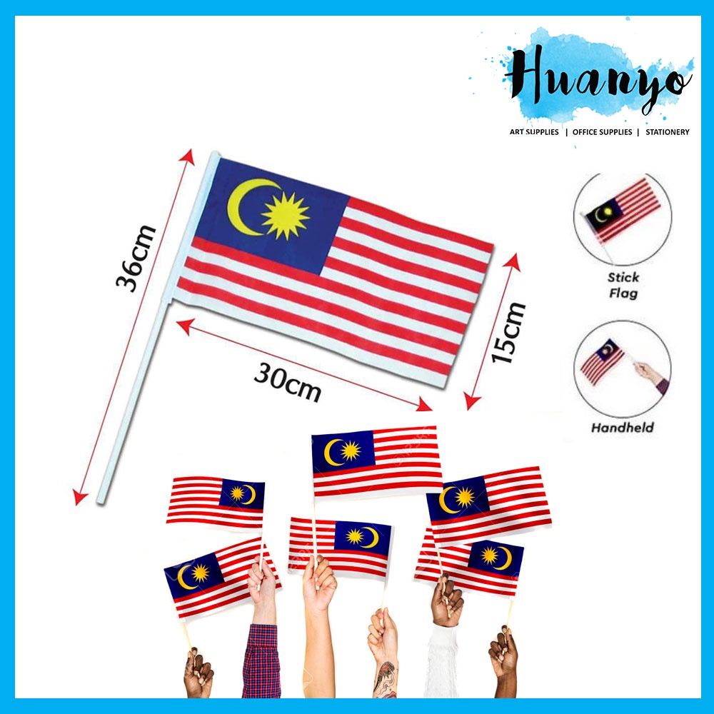 Malaysia Hand Flag / Bendera Tangan Jalur Germilinag (Polyester, 30 x ...