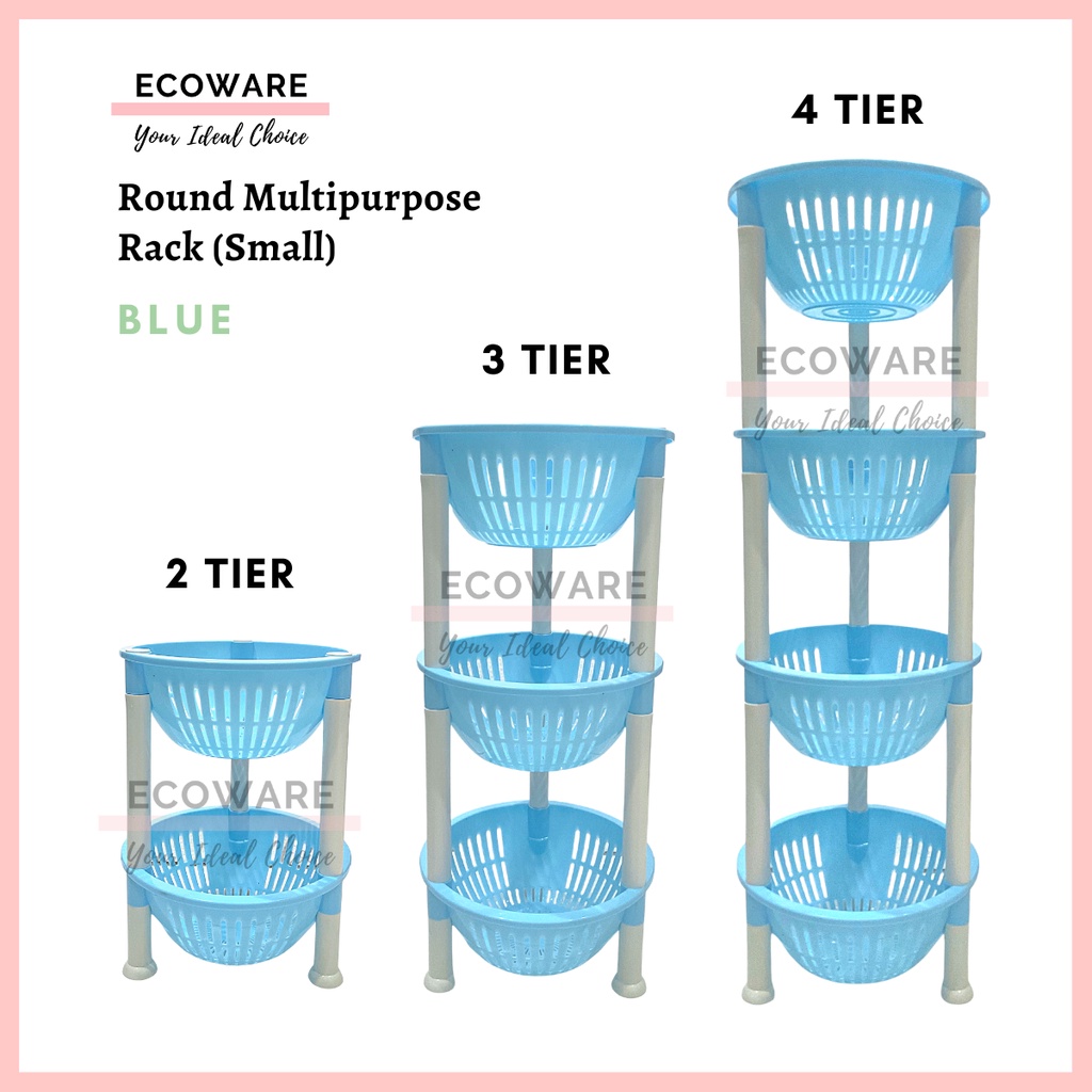 ECOWARE Round Multipurpose Rack Small / Rak Barang Serbaguna Kecil (2/3 ...