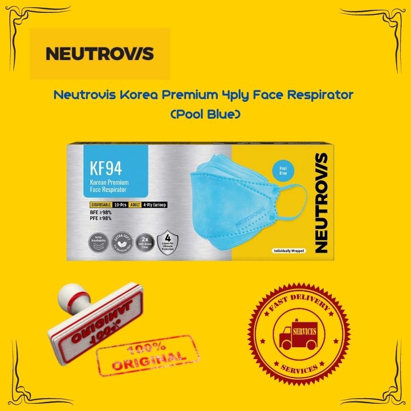 [ORIGINAL] Neutrovis KF94 Premium Pool Blue 4ply Face Mask Face ...