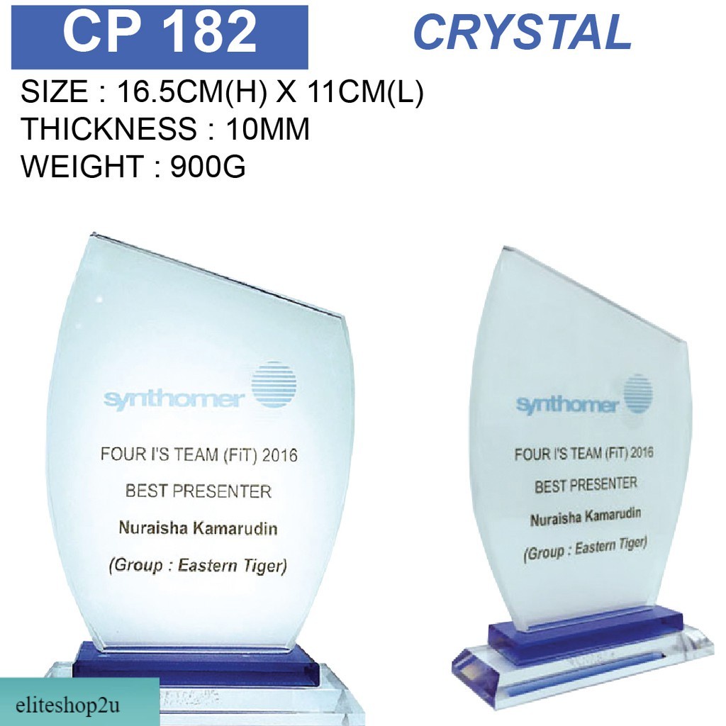[PERSONALIZED] CRYSTAL PLAQUE / TROPHY / Doorgift / Souvenir / Gifts ...