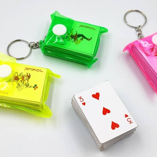2pc Mini paper playing card keychain ring pendant travel and ...
