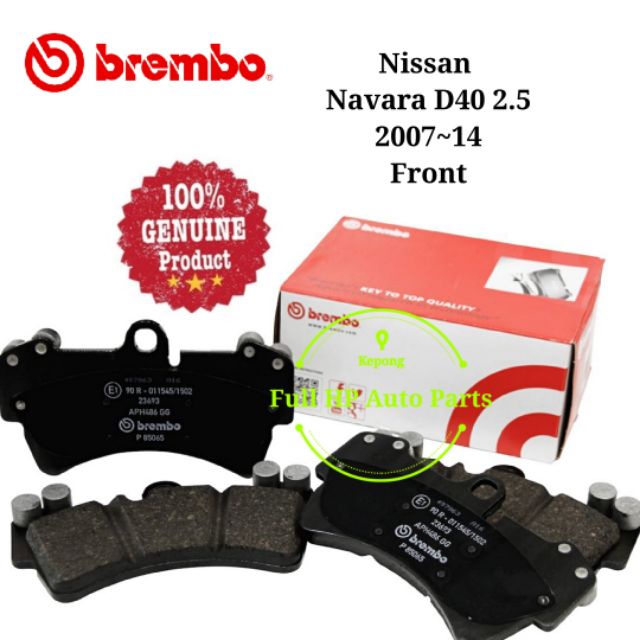 Original Brembo Brake Pad - Nissan Navara D40 2.5 2007~14 | Shopee Malaysia