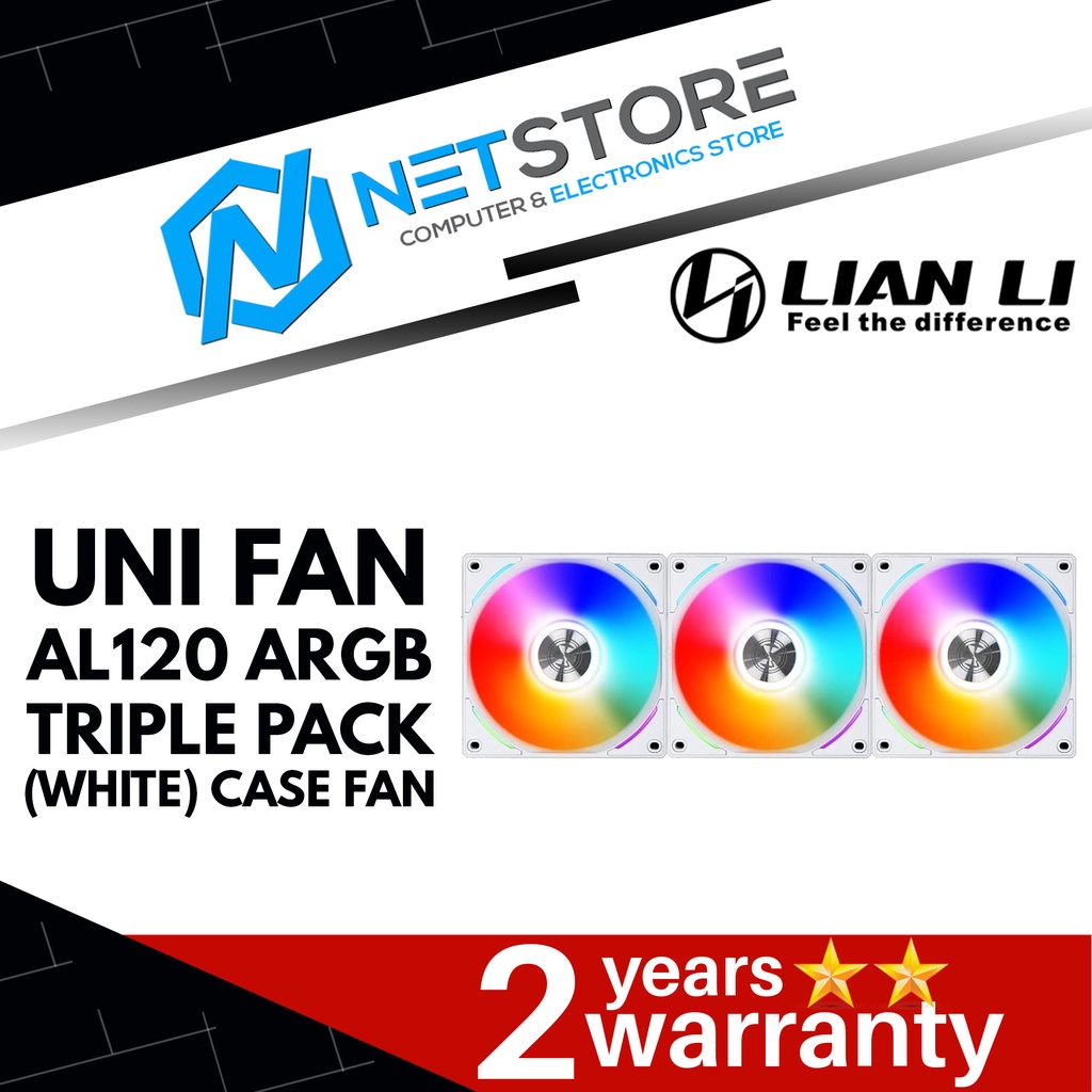 LIAN LI UNI FAN AL120 ARGB TRIPLE PACK (WHITE) CASE FAN - AL120-3W ...