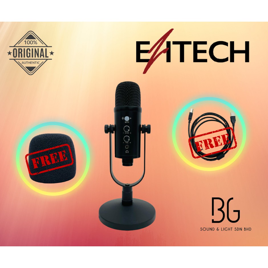 EZITECH USB Microphone, EZITECH Metal Condenser Recording Microphone ...