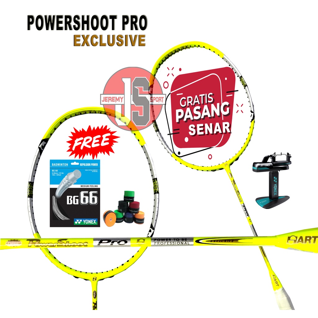 New attack Hart Powershoot Badminton Racket And Yonex BG 66 Strings ...