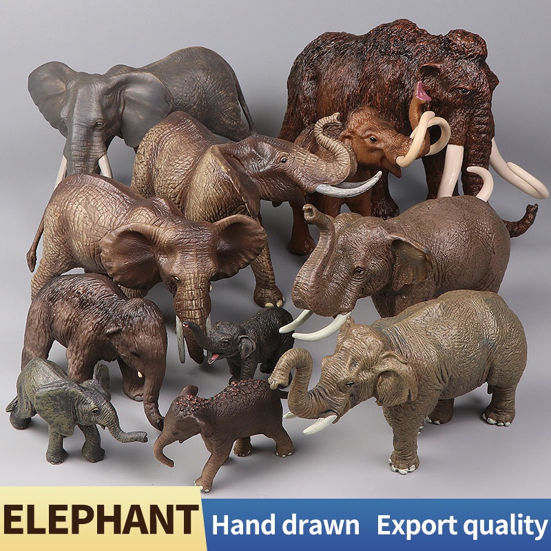 New Wildlife World Solid Simulation Animal Elephant Set Animals Model ...