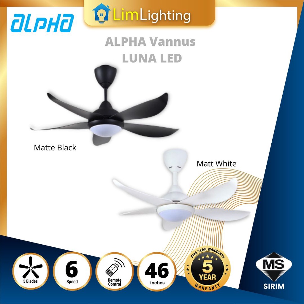 ALPHA VANNUS - LUNA LED 5B 46'' 6 SPEED WITH REMOTE CONTROL DC MOTOR ...