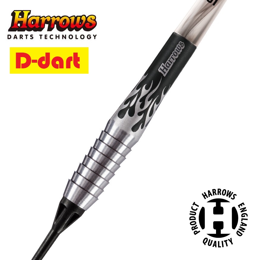 HARROWS SOFT TIP DART - 18G FIRE STYLE A 90% BLACKENED TUNGSTEN DARTS ...