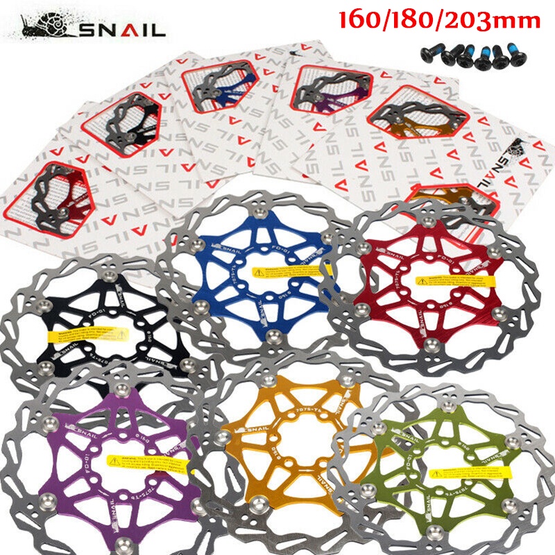 SNAIL Bike Brake Rotor MTB Floating Disc Rotor fit Shimmano 160mm 180mm ...