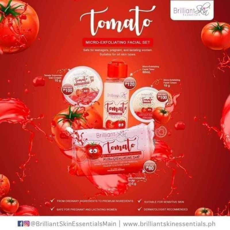 BRILLIANT - TOMATO FACIAL NEW SET | Shopee Malaysia