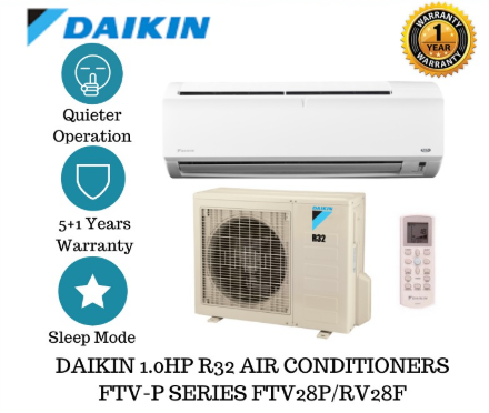 Daikin Wifi R32 Smart Control Air Conditioner (1.0HP FTV28PB/1.5HP ...