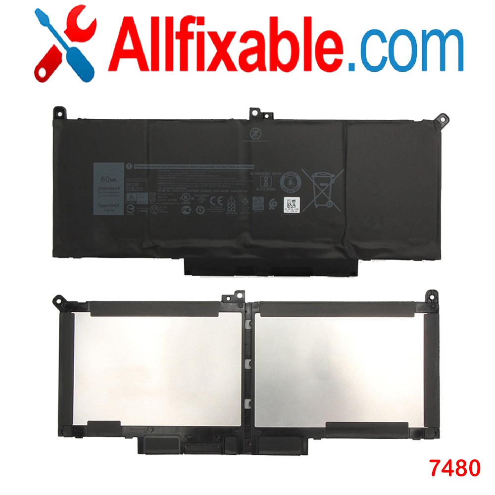 Dell Latitude 7280 7290 7490 7480 Series 4 Cells 7.6V 7500mAH F3YGT ...