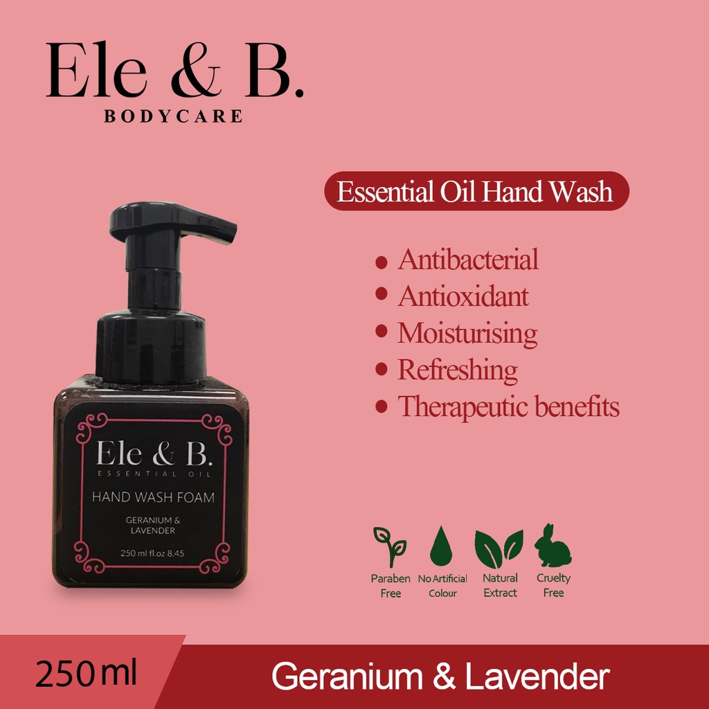 Ele & B. Essential Oil Hand Wash Foam 250ml (Geranium & Lavender ...