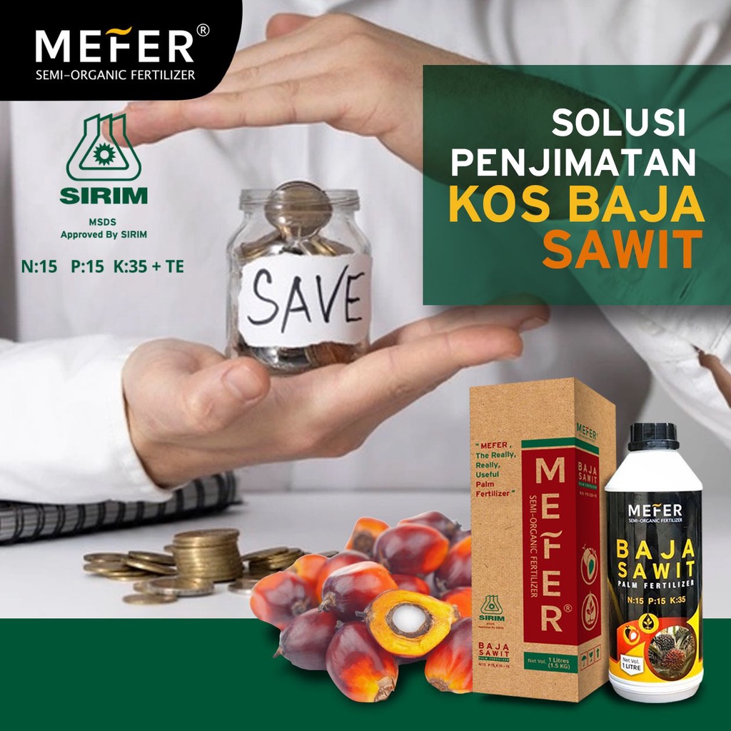(4 BOTOL, 4 LITER) BAJA SAWIT MEFER Beratkan Buah Sawit NPK 15:15:35 ...