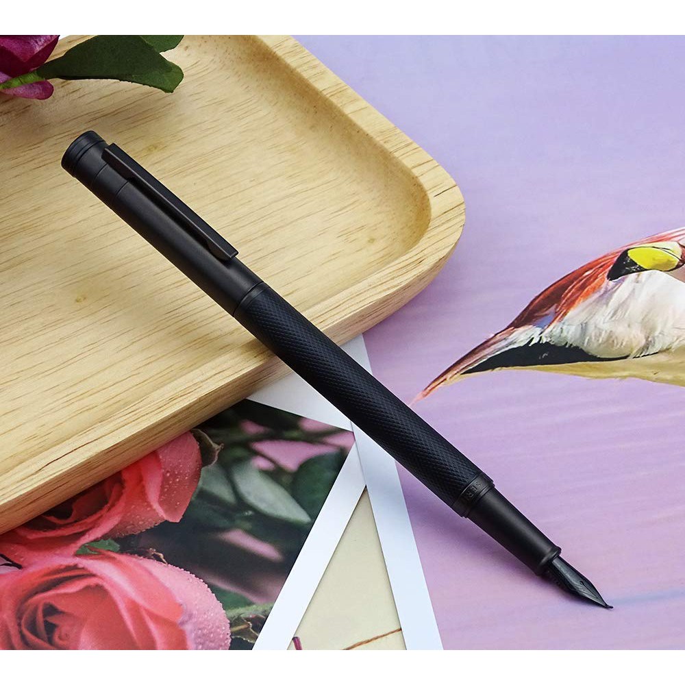 Matte Black Forest Fountain Pen 1850 Extra Fine Nib Classic Design with ...