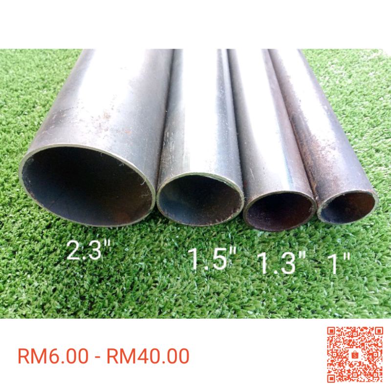 Besi bulat,paip,,black pipe 1" (26.6mm)/1.5" (42mm) tebal 1.2mm ...