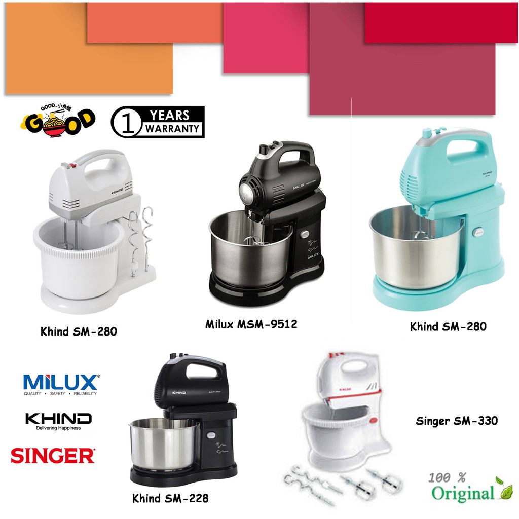 Khind / Milux / Singer Stand Mixer SM228/SM220/SM280/SMS-9512/SM-330 ...