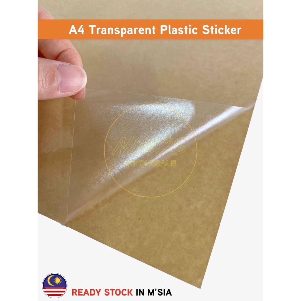 A4 Transparent Sticker Label Paper Kraft Paper release sheet | Shopee ...