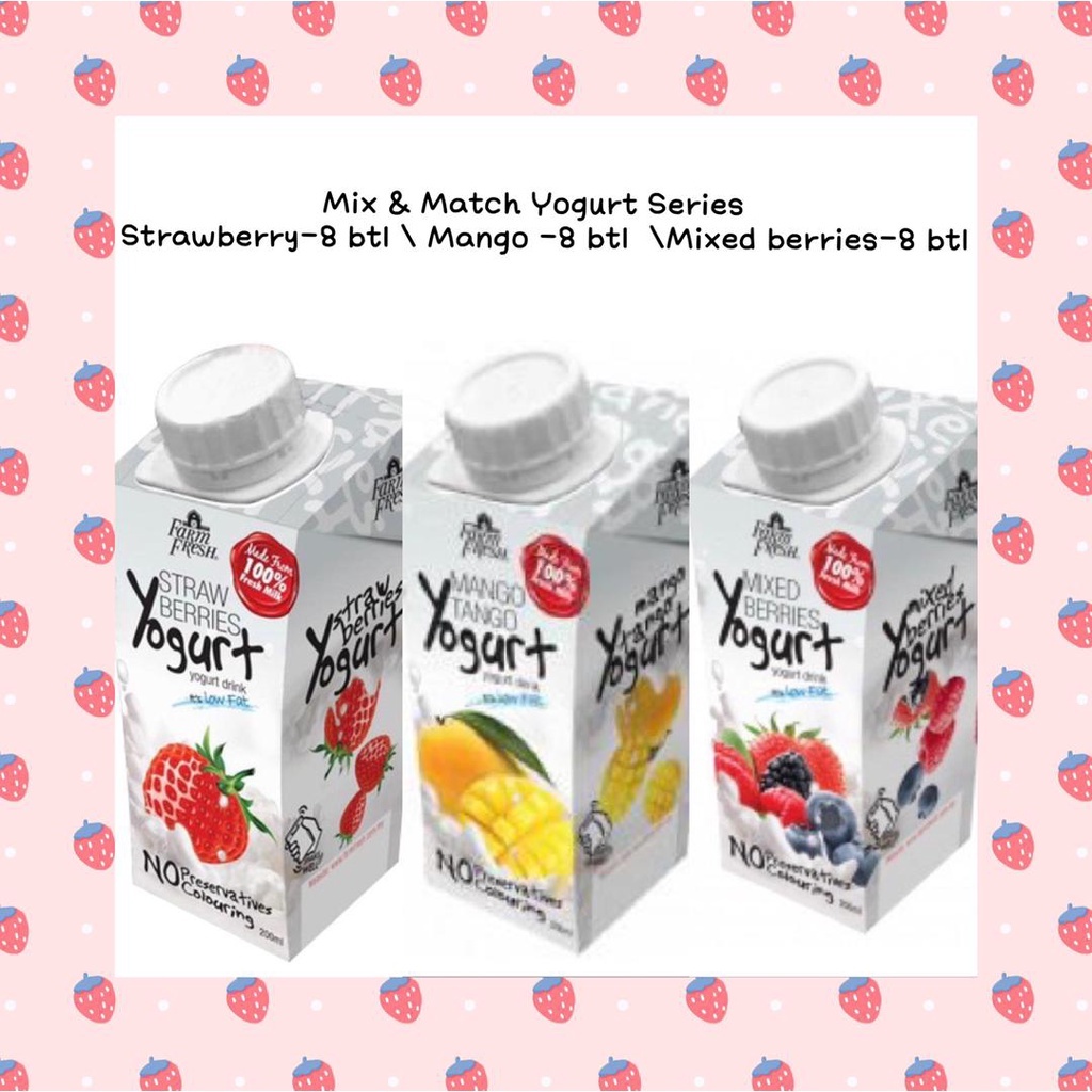 COMBO-3 Farm Fresh UHT Yogurt Series-Strawberry/Mango/Mixed Berries X ...