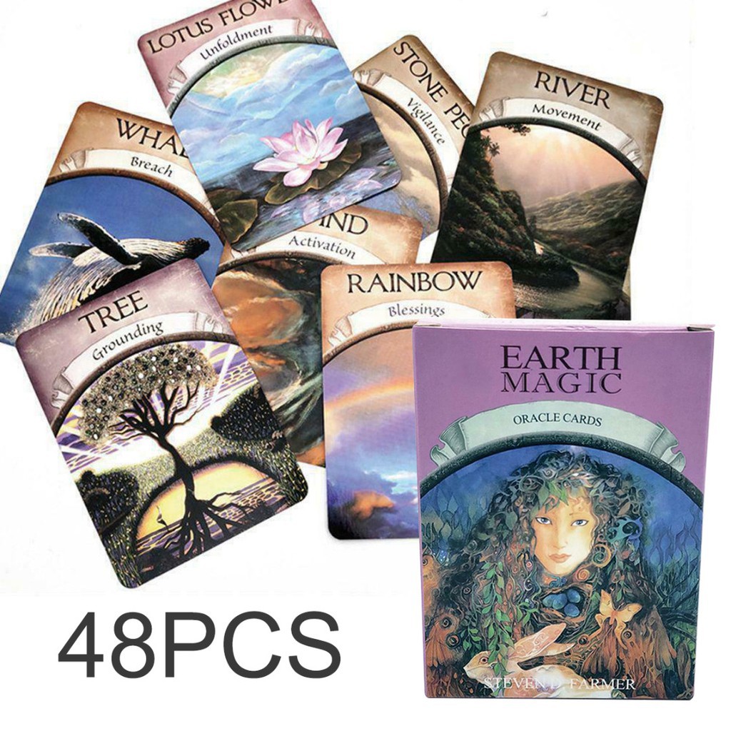 Premium 48-card Earth Magic Oracle Tarot Deck with instructions (Scan ...