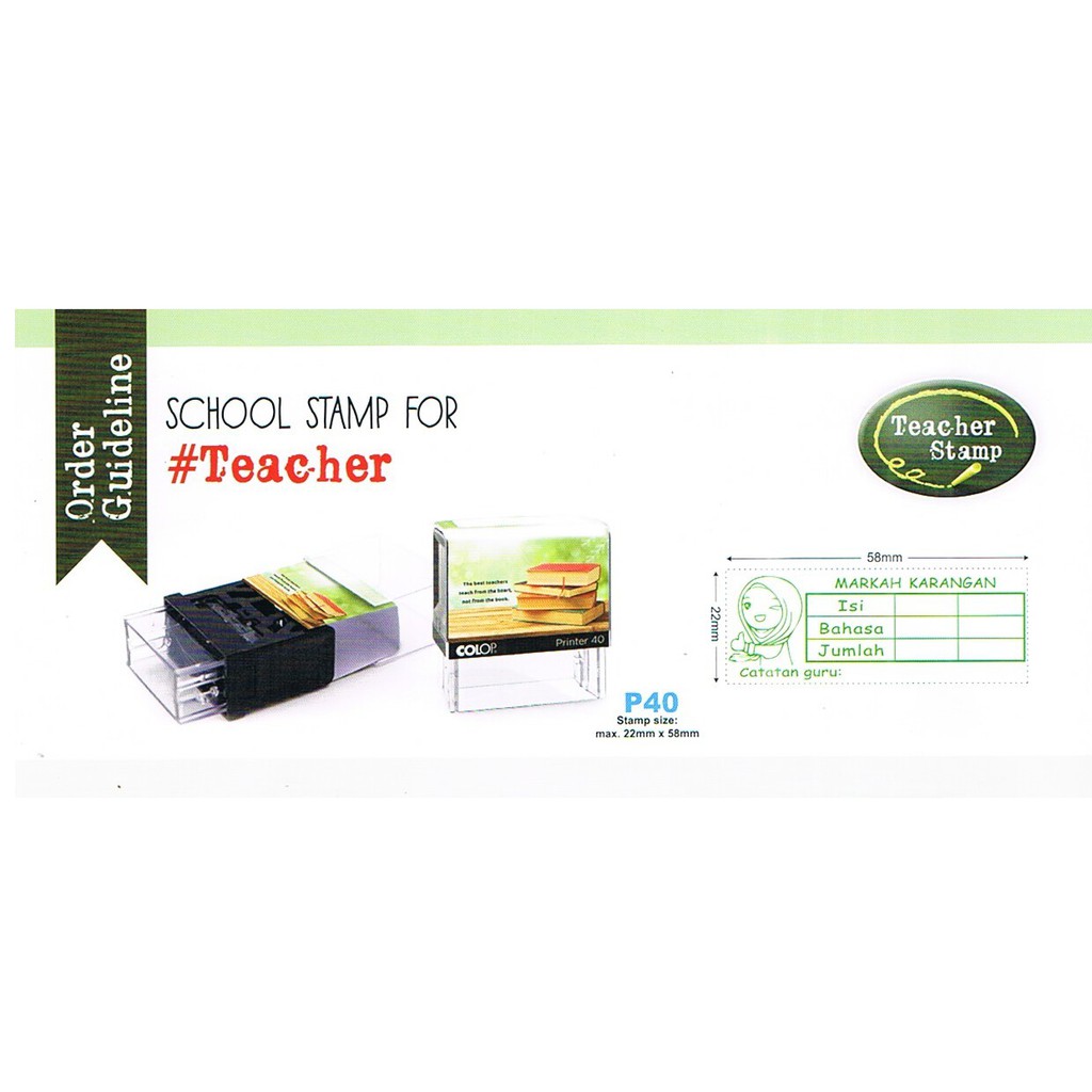 Teacher Stamp COLOP P40 - Boleh follow design mengikut kod - banyak ...