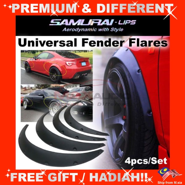 Samurai-Lips Universal PP Wide Body Flexible Diffuser Car Fender Flares ...
