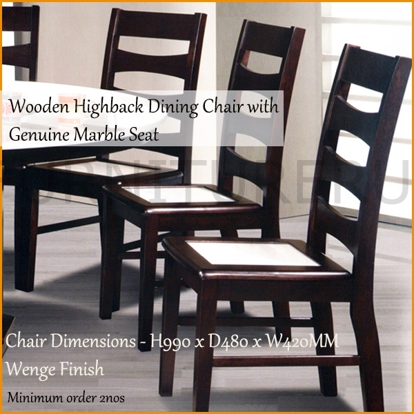 🇲🇾Merdeka Sale🎇Dwayne Wooden Highback Dining Chair with Genuine Marble ...