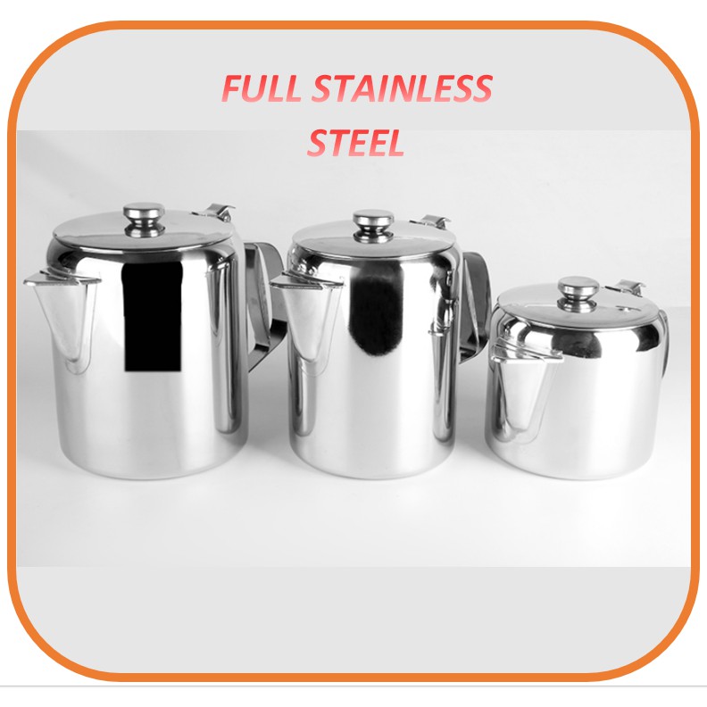 Full Stainless Steel Tea Jug/Pot Double Handle Design [Heavy Duty ...