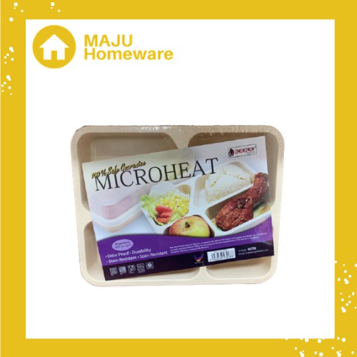 SWORDMAN (4-Compartment) Microwave-able Compartment Tray Food Container ...