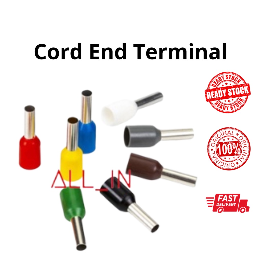 100Pcs Taiwan Nylon Insulated Cord End Terminal Insulated Cord End ...